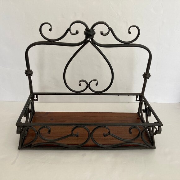 Vintage | Wall Decor | Vintage Wooden Iron Scroll Wall Shelf 2 Wide ...